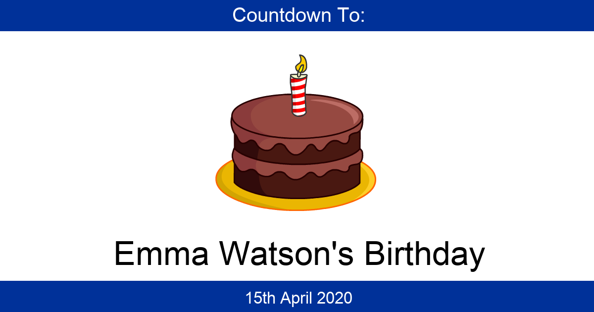 Emma Watson's Birthday Countdown!