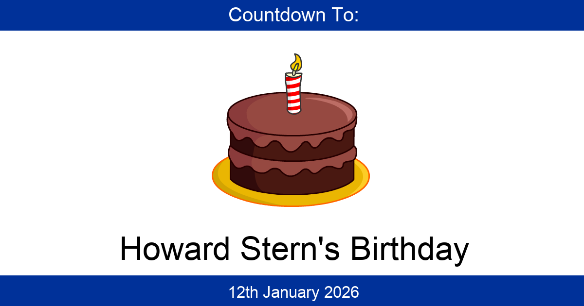 Countdown To Howard Stern's Birthday | Days Until Howard Stern's Birthday