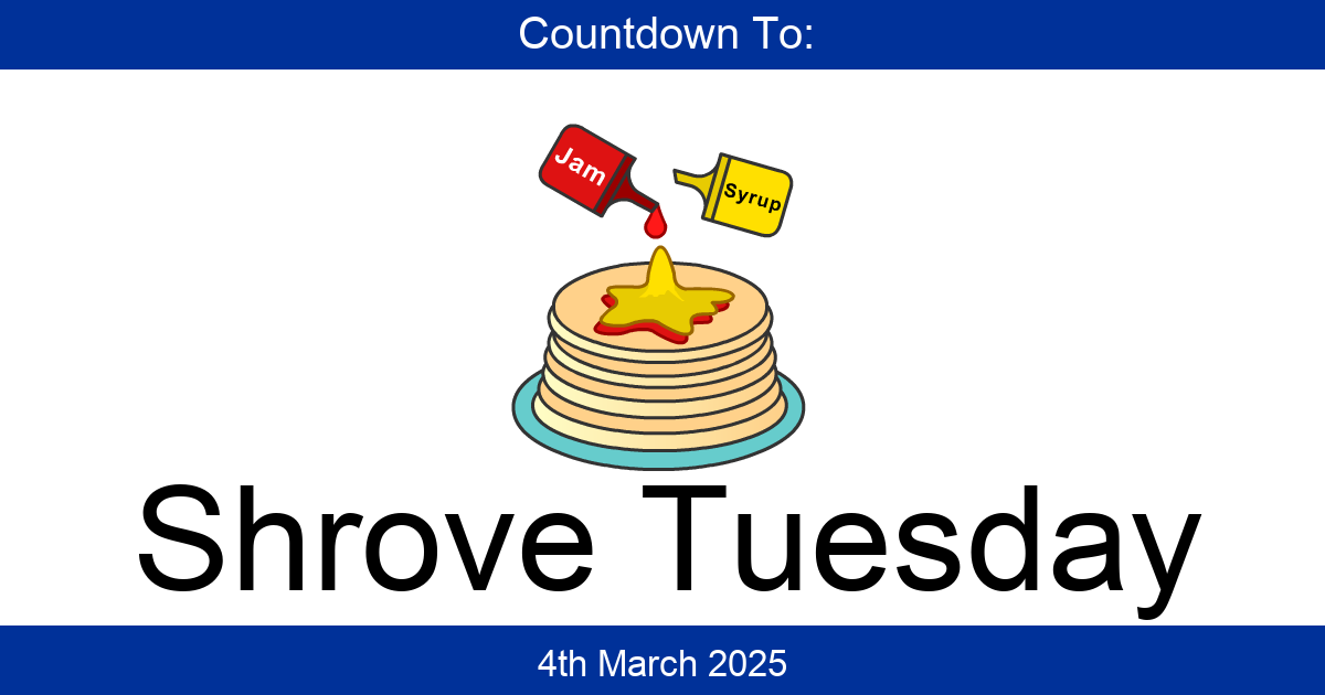 Countdown To Shrove Tuesday | Days Until Shrove Tuesday