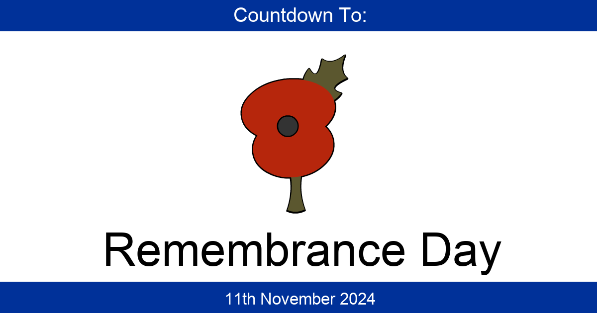 Countdown To Remembrance Day | Days Until Remembrance Day