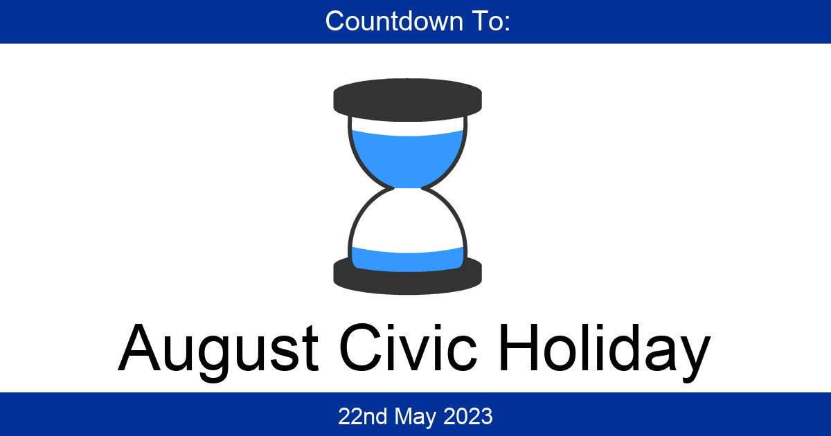 Countdown To August Civic Holiday | Days Until August Civic Holiday