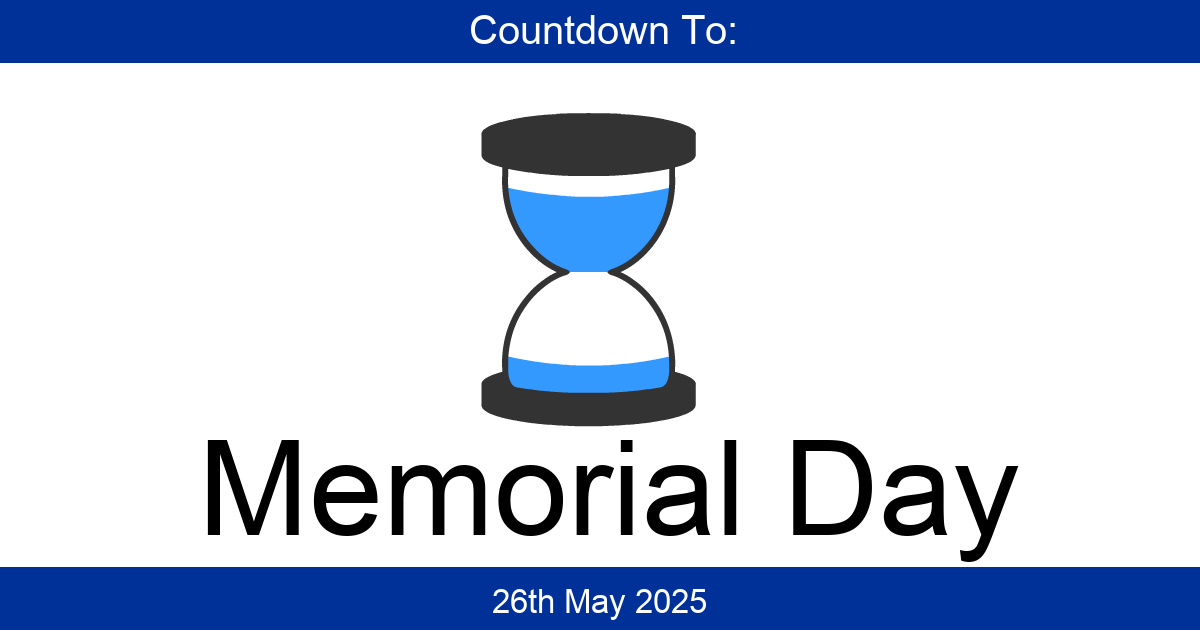 Countdown To Memorial Day | Days Until Memorial Day