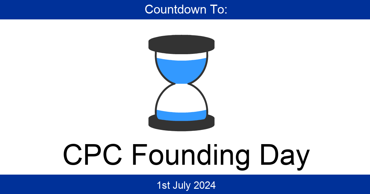 Countdown To CPC Founding Day | Days Until CPC Founding Day
