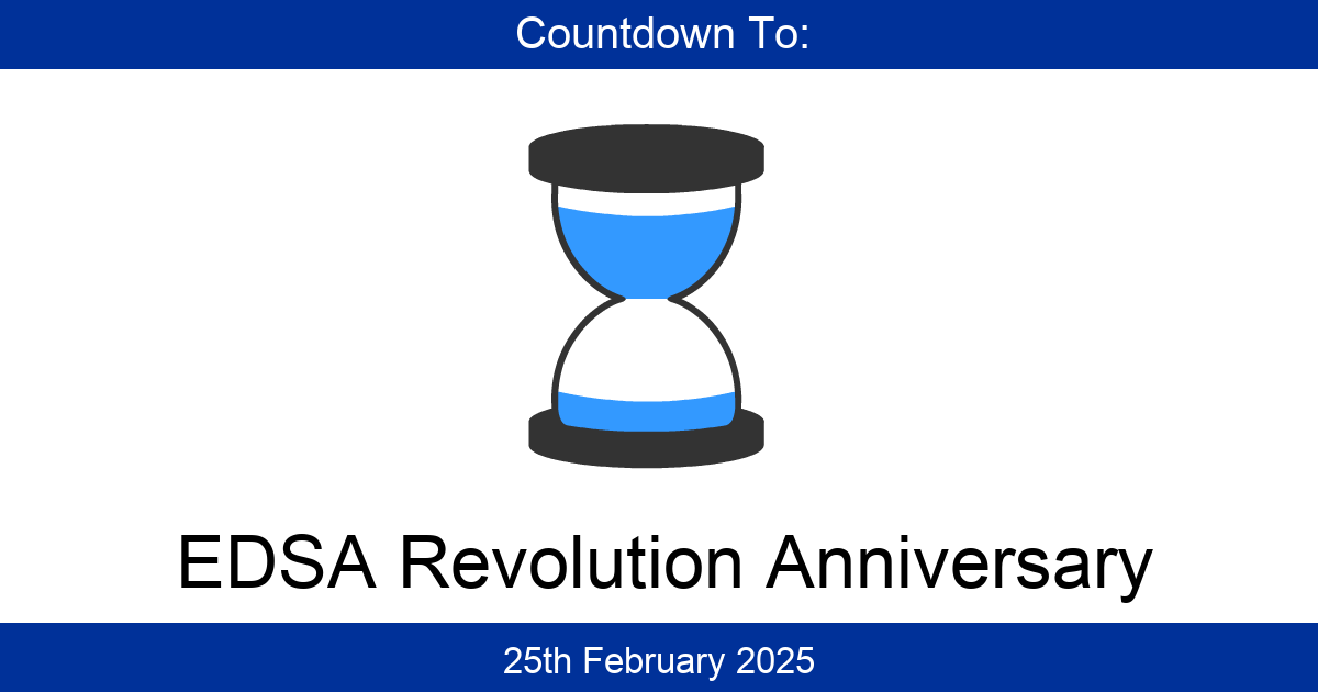 Countdown To EDSA Revolution Anniversary | Days Until EDSA Revolution ...
