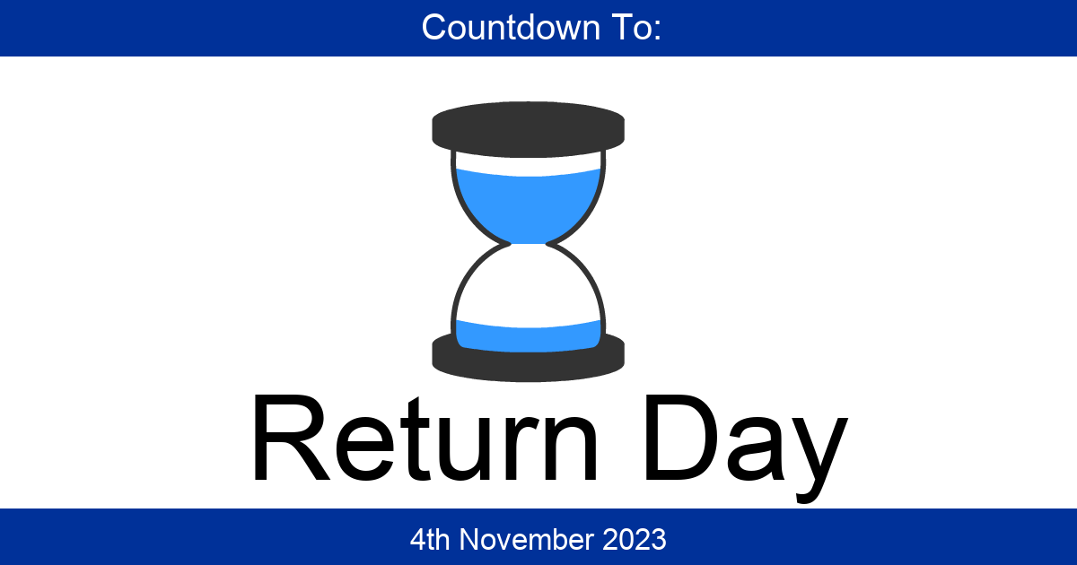 Countdown To Return Day | Days Until Return Day