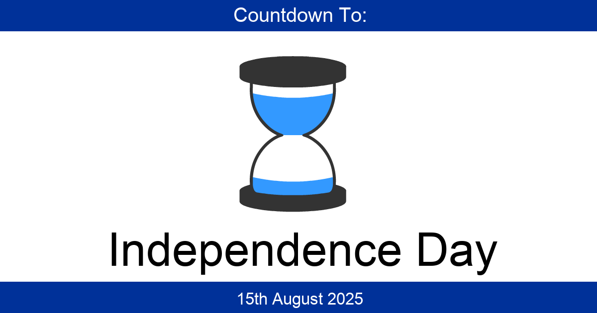 Countdown To Independence Day | Days Until Independence Day