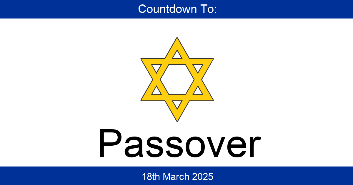 Countdown To Passover | Days Until Passover